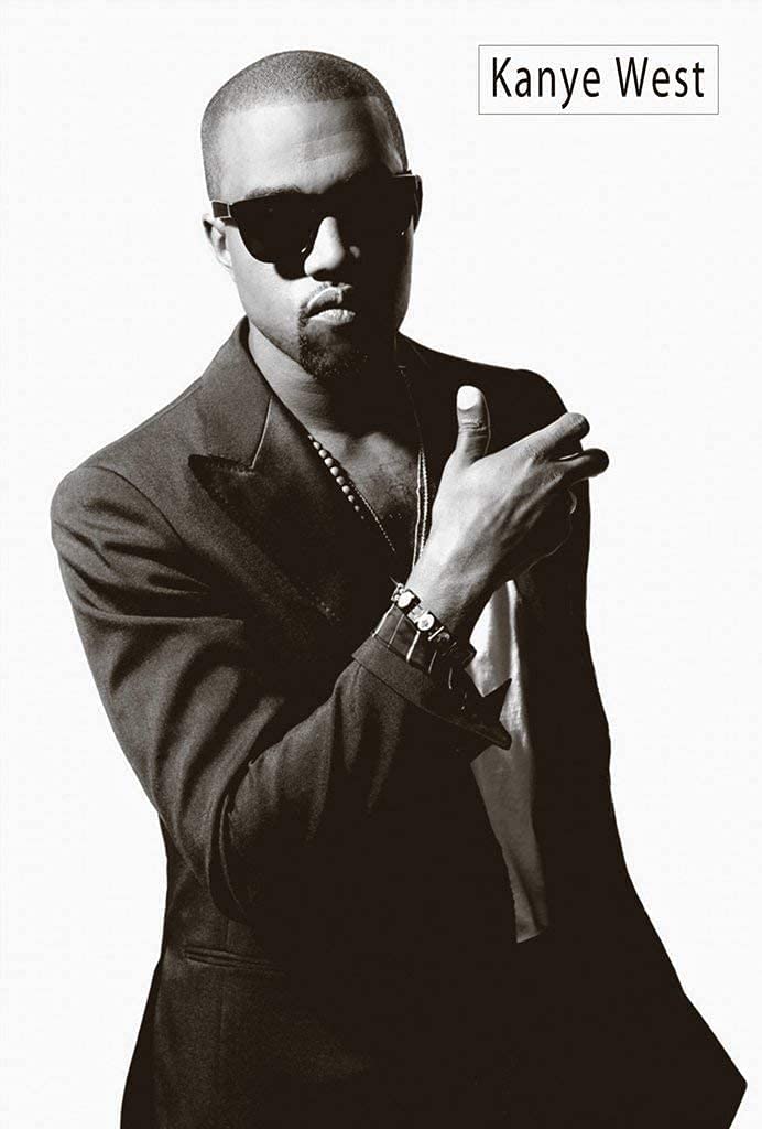 Kanye West - Sunglasses - Black and White Hip Hop Poster (24 x 36 inch – Imaginus Posters
