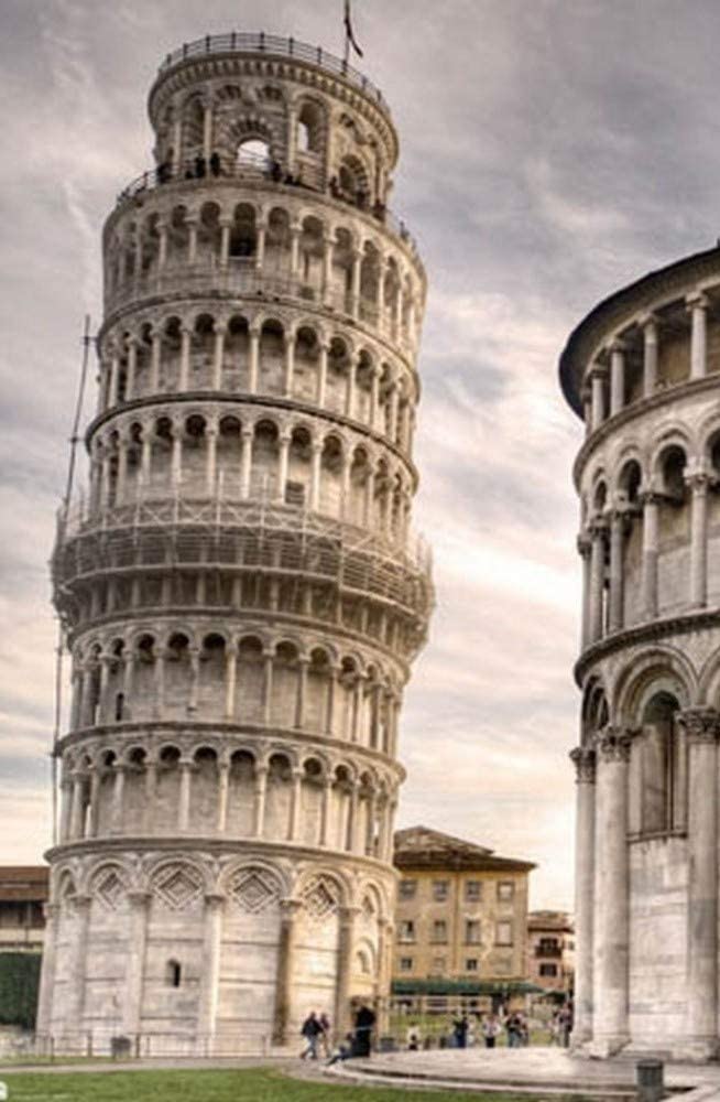 Leaning Tower of Pisa - Italy - Travel Poster (24 x 36 inches ...