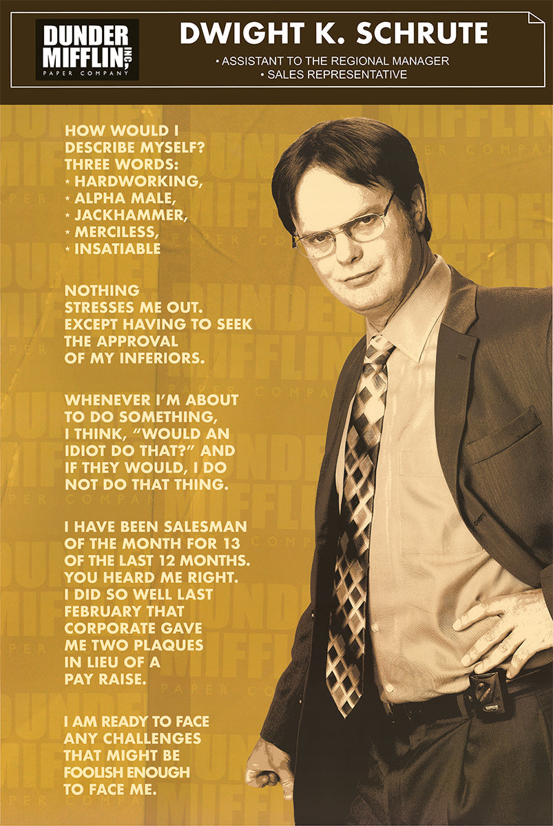 The Office - Dwight - TV Poster (24 x 36 inches) – Imaginus Posters