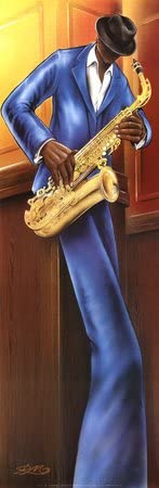 Saxophone Player - Contemporary Art Poster (12 x 36 inches) – Imaginus ...