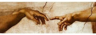Michelangelo - The Creation of Adam - Fine Art Poster (12 x 36 inches ...