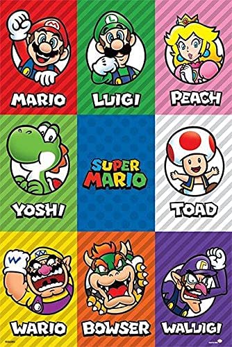 Super Mario - Character Grid - Gaming Poster (24 x 36 inches ...