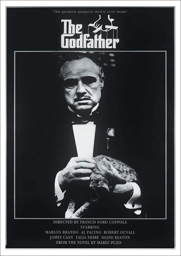Godfather - Vito and His Cat - Black and White Movie Poster (24 x 36 i ...