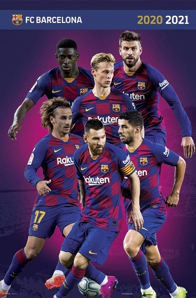 FC Barcelona - 2020-2021 Lineup - Sports Poster (24 x 36 inches ...
