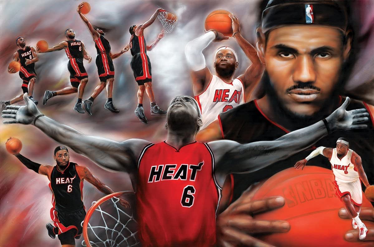 Lebron James - Miami Heat Collage - NBA Basketball Poster (24 x 36 inc ...