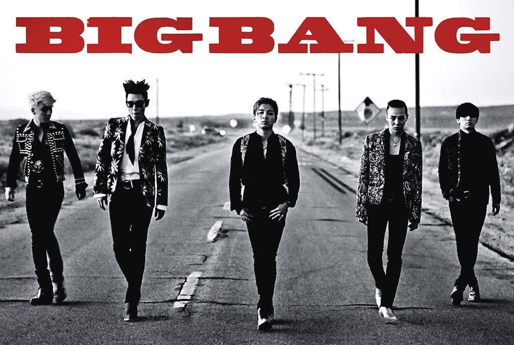 Big Bang - Group Shot - Black and White Kpop Poster (24 x 36 inches ...