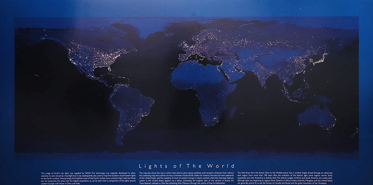 NASA - Lights of the World - Map Poster (20 x 40 inches) – Imaginus Posters
