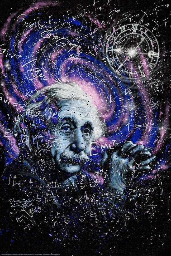 Albert Einstein - Theories - Contemporary Art Poster (24 x 36 inches ...