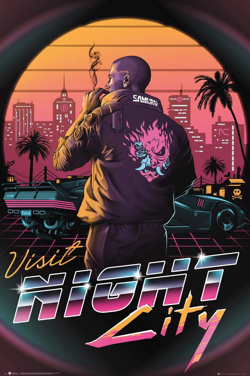 Cyberpunk 2077 - Visit Night City - Gaming Poster (24 x 36 inches ...