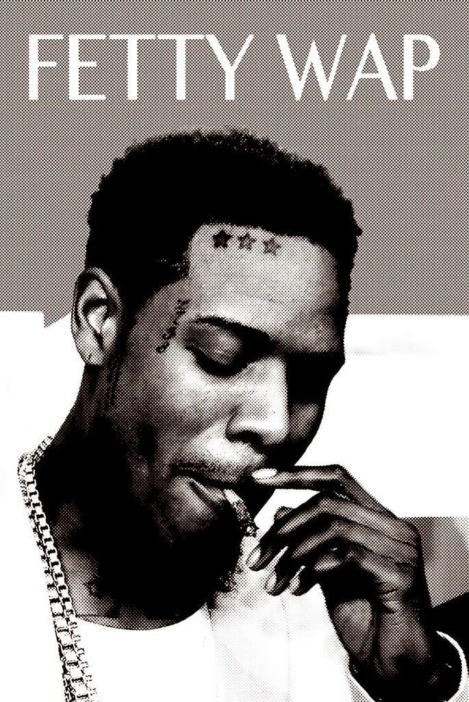 Fetty Wap - Portrait - Black and White Hip Hop Poster (24 x 36 inches ...