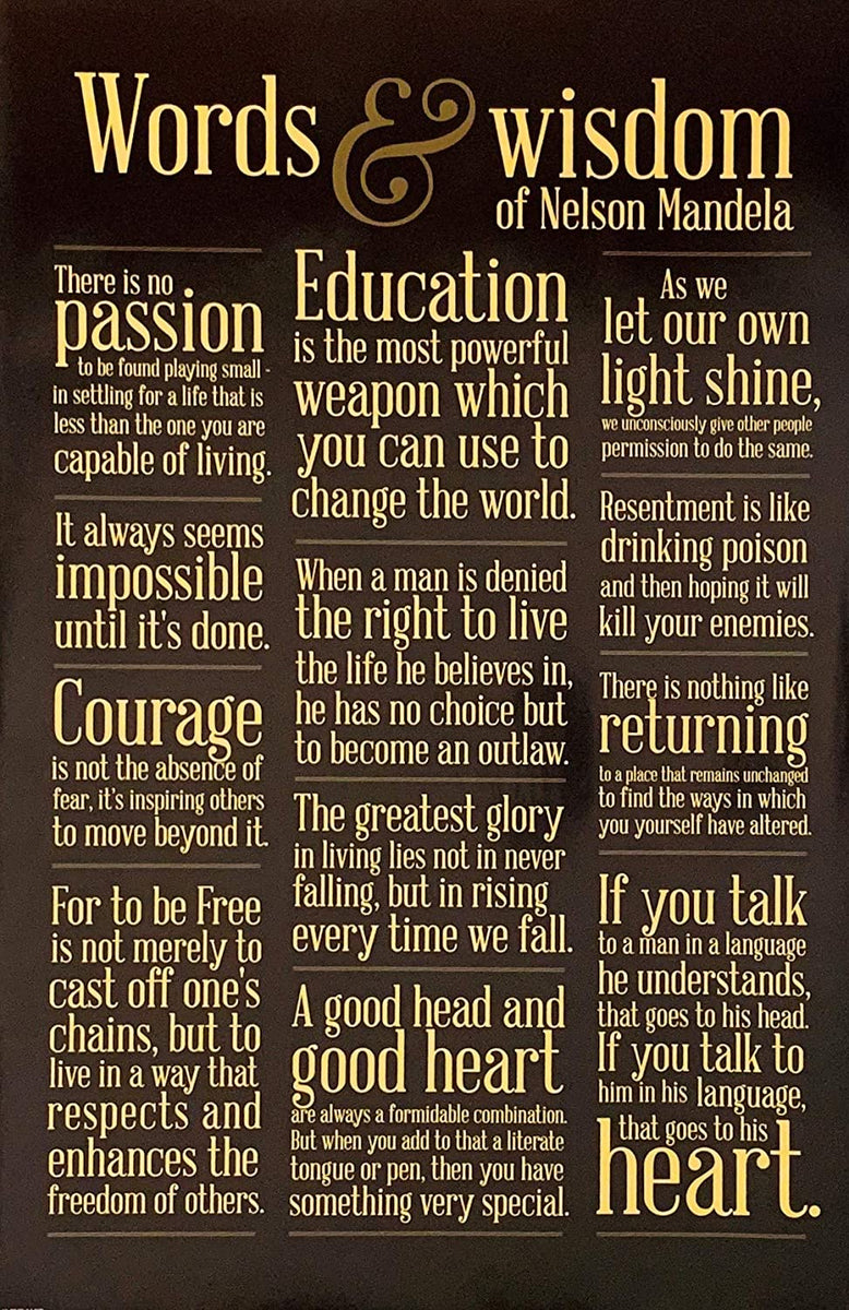 Nelson Mandela - Words of Wisdom - Quote Poster (24 x 36 inches ...