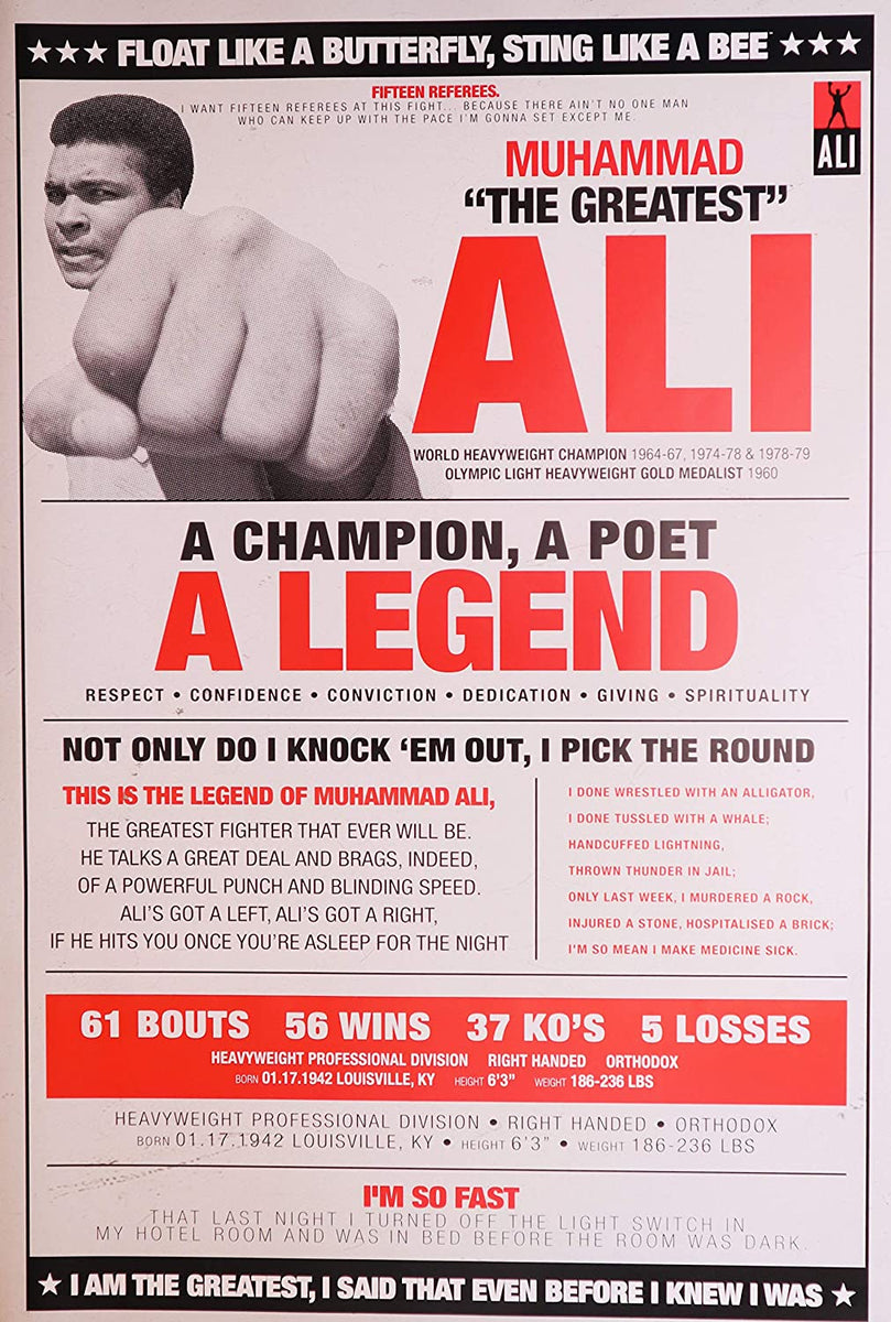 Muhammad Ali - Legend - Boxing Poster (24 x 36 inches) – Imaginus Posters