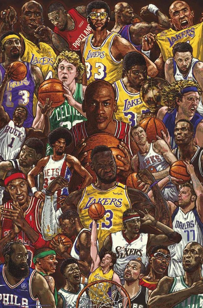 Superstars Collage - NBA Basketball Poster (24 x 36 inches) – Imaginus ...