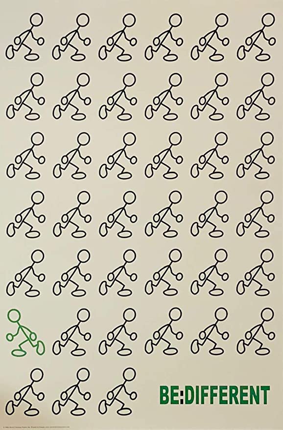 Be Different - Motivational Poster (24 x 36 inches) – Imaginus Posters