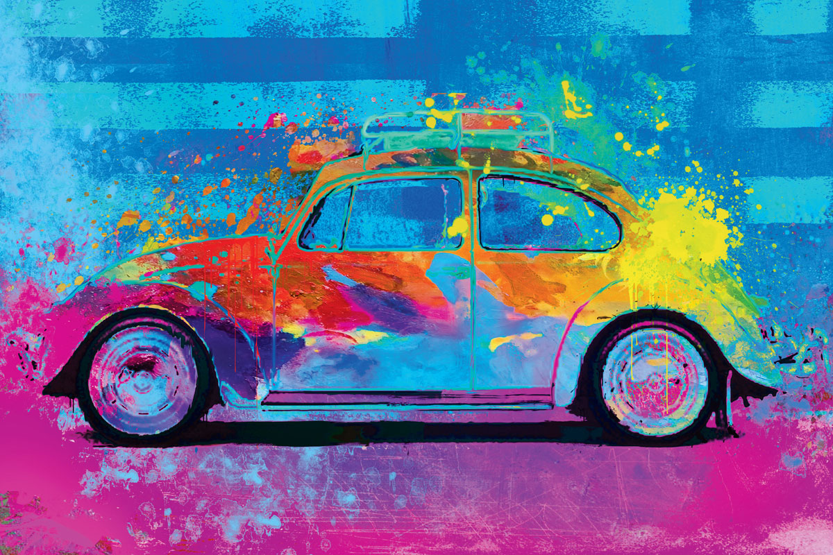 Volkswagen Beetle - Contemporary Art Poster (24 x 36 inches) – Imaginus ...