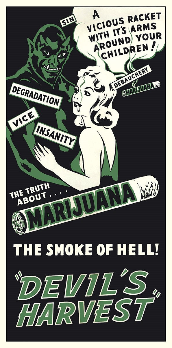 Devil's Harvest - Cannabis Propaganda Poster (12 x 24 inches ...