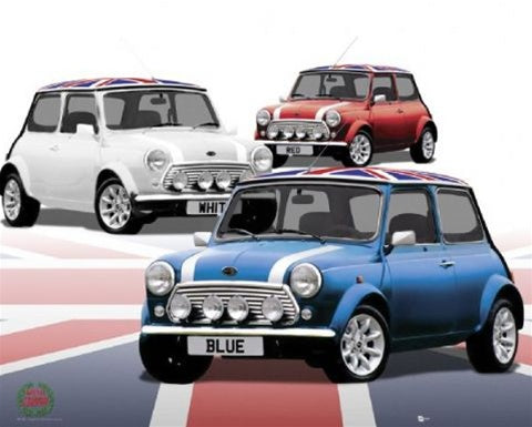 Mini Coopers - Car Poster (16 x 20 inches) – Imaginus Posters